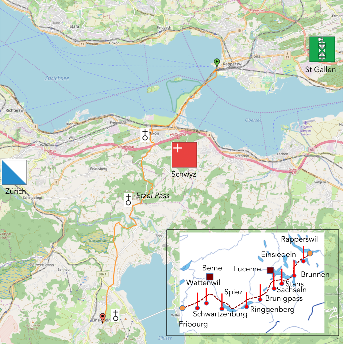 04a: Rapperswil to Einsiedeln – Le chemin de Compostelle en Suisse ...